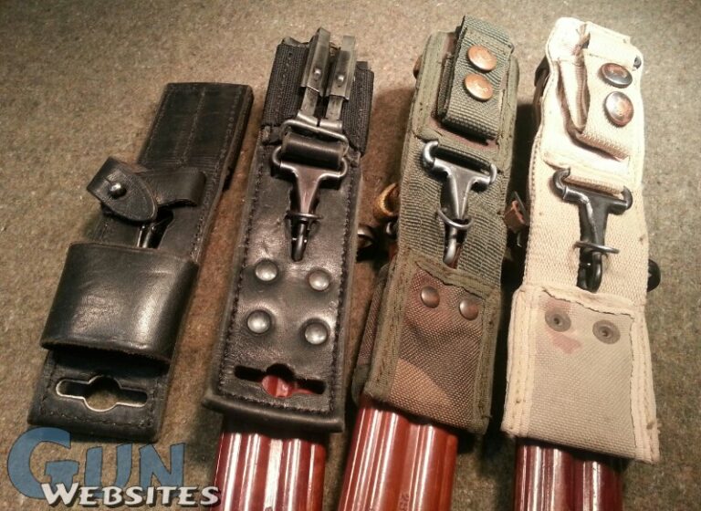 Lithuanian AKM Type II bayonet frog; canvas (Desert) | AK47 Bayonets